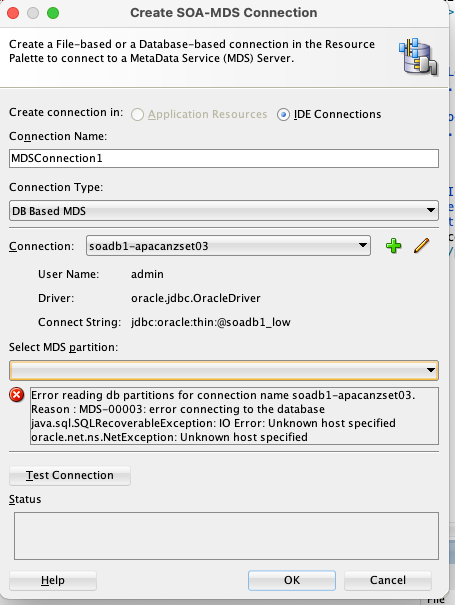 Connecting JDeveloper to an Oracle Autonomous Database SOA MDS ...
